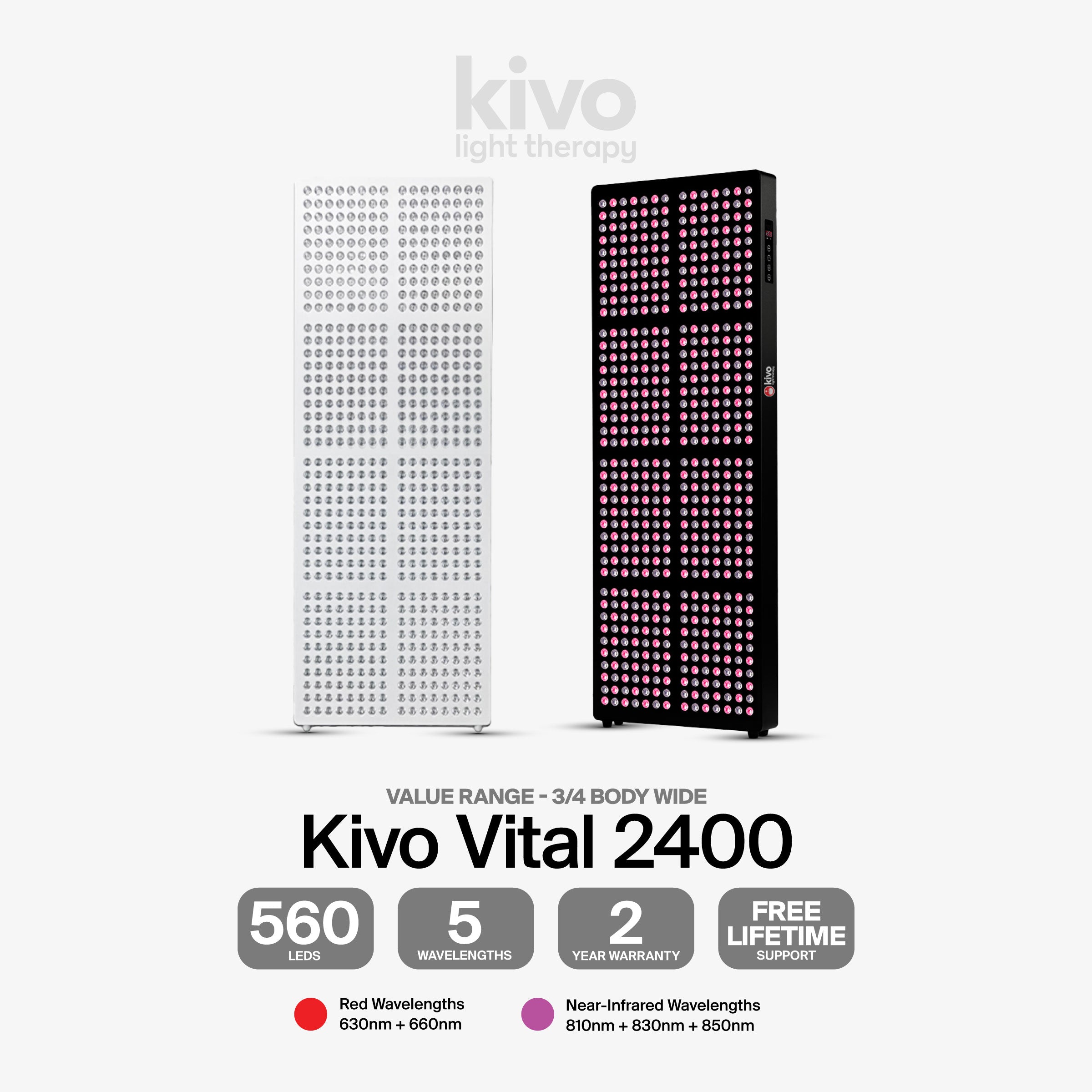 Kivo Vital 2400: Large Wide Body Red Light Therapy Panel – Kivo Light ...